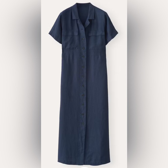 Poetry | Dresses | Poetry Safaristyle Dress Garmentdyed 0 Linen Petrol ...